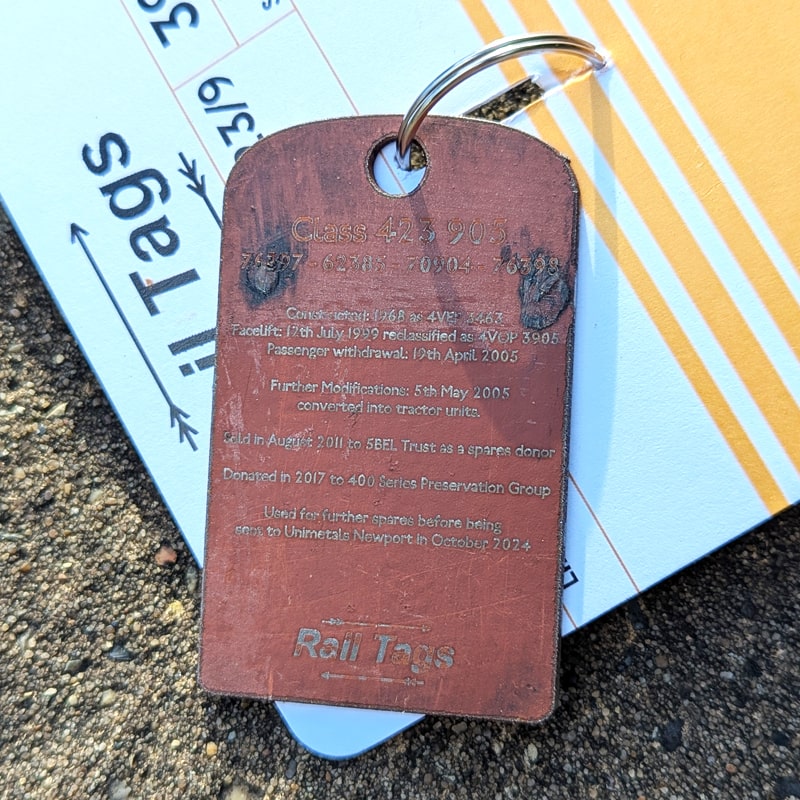 British Rail Class 423 905 4VOP in Connex Multicolour Tags | Rail Tags